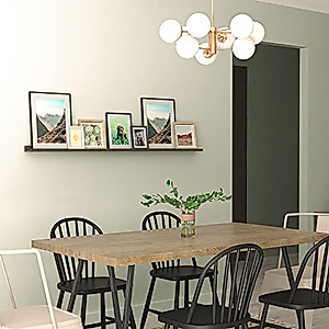 Rustic State Ted Wall Mount Extra Long Narrow Picture Ledge Shelf Photo Frame Display - 60 Inch Floating Wood Shelf for Living Room Office Kitchen Bedroom Bathroom Décor - Torched Brown