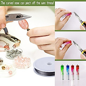PP OPOUNT Jewelry Findings Set Jewelry Making Kit Jewelry Findings Starter Kit Jewelry Beading Making and Repair Tools Kit Pliers Silver Beads Wire Starter Tool