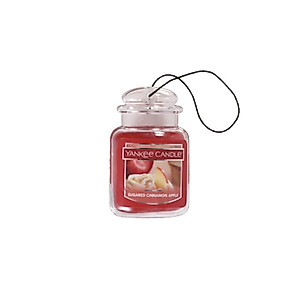 Yankee Candle Car Air Fresheners, Hanging Car Jar Ultimate, Neutralizes Odors Up To 30 Days, Sugared Cinnamon Apple, 0.96 OZ (Pack of 3)