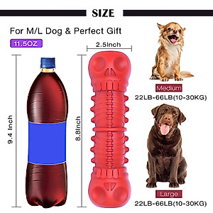 Dog Squeaky Toys Almost Indestructible,bfuee Dog Chew Toys for Aggressive Chewers, Toughest Natural Rubber,Pet Chew Toys for Medium and Large Breed,Bone Shape