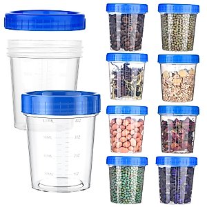 salbsever 10Pcs Small Containers with Lids, 4oz Salad Dressing Container to Go, Reusable Leakproof Travel Plastic Dip Sauce Dressing Containers Condiment with Screw Lids for Lunch Box Work Trip