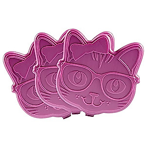 Kitty Reusable Hard Ice Pack Set of 3 - Fits Easily Inside Kids Lunch Box, Bento or Insulated Bag - Long Lasting, Slim, Lightweight Design - Cool Freezer Packs Keep Food Cold For Hours- Back To School