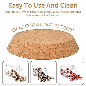 4 Pack Large Corks Lids 3.8-4.5 Inch Wood Jar Cork Lids Canning Lids Cork Bottle Lids Cork Lids Only for Kitchen Wedding Favor DIY Gift Baby Shower Canning Jars