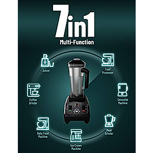 WantJoin Professional Blender, Countertop Blender ,Blender for kitchen Max 1800W High Power Home and Commercial Blender with Timer, Smoothie Maker 2200ml for Crushing Ice, Frozen Dessert, Soup,fish