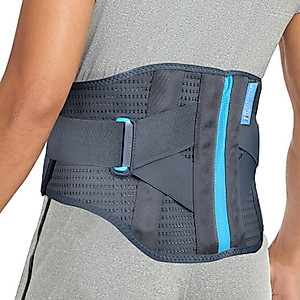 Back Brace for Lower Back Pain,Back Support W/Lumbar Pad for Men Women Herniated Disc,Sciatica,Scoliosis,Waist Pain Relief Lumbar Support Belt for heavy lifting(Gray/Blue,S/M Fit Belly 23.5"-29.5")