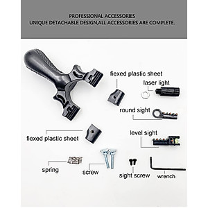 SQLWYLAT Professional Slingshots Set Laser Slingshot High Precision Flat Leather Slingshot with Laser Fast Bow Special for Outdoor Hunting Catapult (Gray)