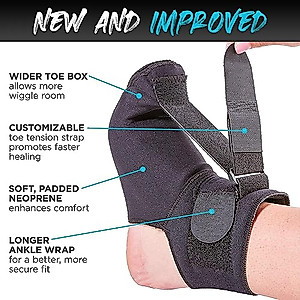Plantar Fasciitis Night Splint Sock - Adjustable Soft Plantar Fasciitis Stretcher Brace - Achilles Tendonitis Night Splint - Plantar Fasciitis Brace for Arthritis, Ankle, and Heel Pain