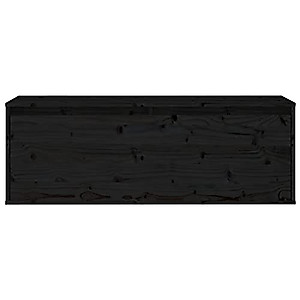 CHARMMA Wall Cabinet Black 39.4"x11.8"x13.8" Solid Wood Pine-5535