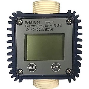 ArmorBlue Turbine Flow Meter | Measure Gallons, Liters, or Pints | Horizontal or Vertical Mount | Weatherproof | Battery Powered | DEF Meter | Digital Meter