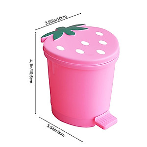 DISPRA Trash Can - Strawberry Junk Bin | Garbage Bin Waste Paper Organizer for Home Offices Living Room Kitchen | Countertop Storage Bucket | Countertop Trash Can - Trash Can