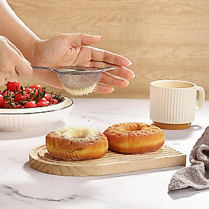 3PCS Fine Mesh Strainers Set, Little Cook Stainless Steel Colanders and Sifters with Sturdy Handle, Perfect for Sift, Strain, Drain and Rinse Vegetables, Pastas and Tea（Large + Medium + Small，3PCS)