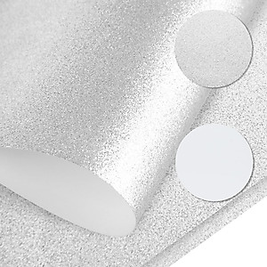 SHUESS Silver Glitter Cardstock Paper 12 x 12, 100 Sheets Glitter Cardstock Paper Silver, 250 GSM Thick Glitter Card Stock, Silver Glitter Paper for Crafts, DIY Birthday, Wedding, Party Supplies