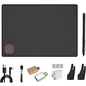 TeinenRon Drawing Tablet 7.6 × 5.6 inch Active Area,Graphic Drawing Pad with Roll Key & 8192 Levels Battery-Free Pen,Digital Writing Pad for PC/Mac/Android OS,(Drawing/E-Learning/Remote Working)