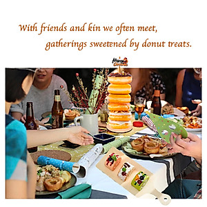 Generic 6 Pack Donut Stand Set Includes 2 Donut Wall 2 Donut Display Stand 2 Donut Board, Doughnut Wall, Decorative Doughnut and Bagel Holder for Birthday, Wedding, Baby Shower, Party, Wood