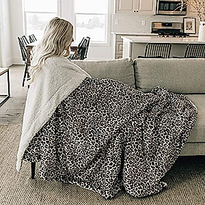 GRACED SOFT LUXURIES Throw Blanket Sherpa Fleece Minky Microfiber Reversible Soft Throw (Leopard, XL Throw 60" x 80")