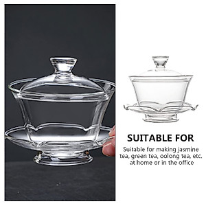 Cabilock Porcelain Tea Cups 1 Set Gaiwan glass coffee mug green tea cups cappuccino cups Tea Cup Glass Chinese Tea Bowl