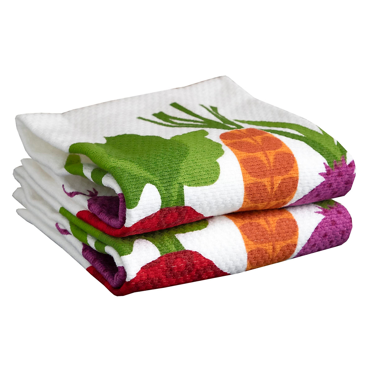 T-Fal Textiles 62445 2-Pack Veggie Print Dual Sided Woven Weave Cotton Kitchen Dish Towel