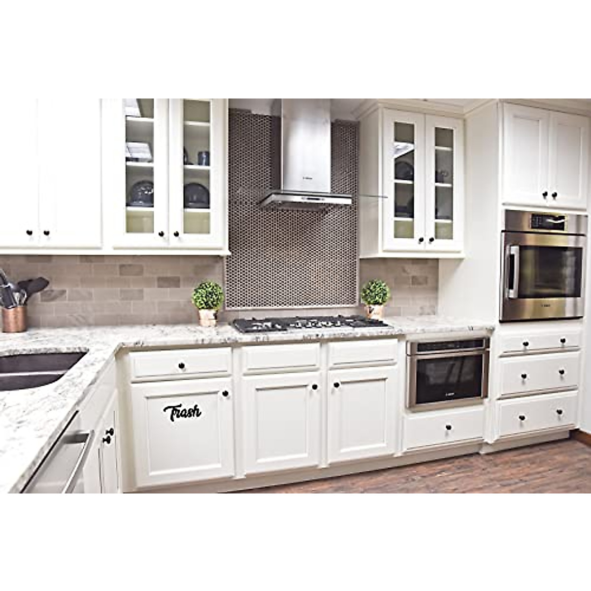 Trash Designs Door Vinyl Decal Pantry, Restroom, Closet, Laundry, Office, Toilettes, Bathroom,Trash, Black | 5.5 x 2.5 inch appx | VC-380