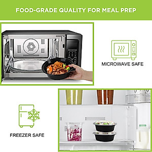 WGCC Meal Prep Containers with Lids - 50Pack 32OZ Meal Prep Bowls, Disposable Food Prep Containers, Round To Go Containers with Lids, BPA-Free, Freezer & Dishwasher Safe