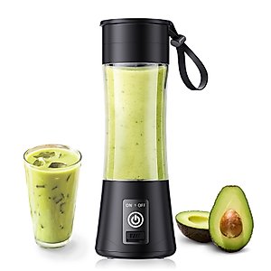 Portable Blender Personal Size Blender - Blender for Smoothies and Shakes, Mini Blender with Six Blades in 3D, Small Blender 380Ml Travel Cup, Freshly Squeezed for Picnic/Sprots/Office