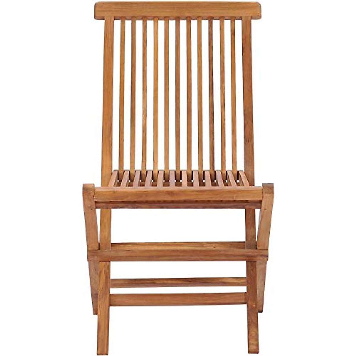 Teak Wood California Folding Outdoor Patio Dining Side Chair (Set of 2), Made from Solid A-Grade Teak Wood