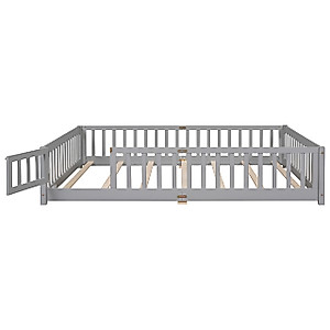 Bellemave Queen Montessori Bed, Floor Bed, Floor Bed, Floor Bed with Door, Floor Bed for Kids, Wooden Kids Floor Bed(Gary).