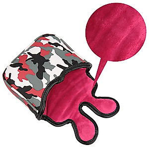 Golf Builder Red Camouflage Golf Club Square Mallet Putter Head Cover for Center Shaft Putters with Magnetic Closure