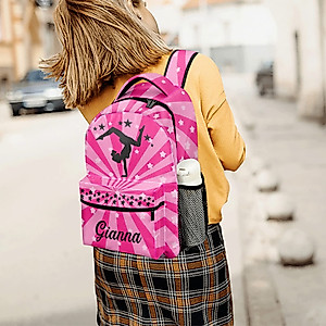 Gymnastic Pink Ray Personalized School Backpack Bags Kids Backpack for Teen Boys Girls Travel Backpack
