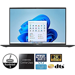 LG Gram 16 12th gen Intel Core i7-1260P Evo Platform Laptop Business, 16" WQXGA (2560 x 1600) IPS Display, Backlight Keyboard, Thunderbolt4, Wi-Fi 6E, Windows 11, 16GB RAM, 512GB PCIe SSD, HDMI Cable