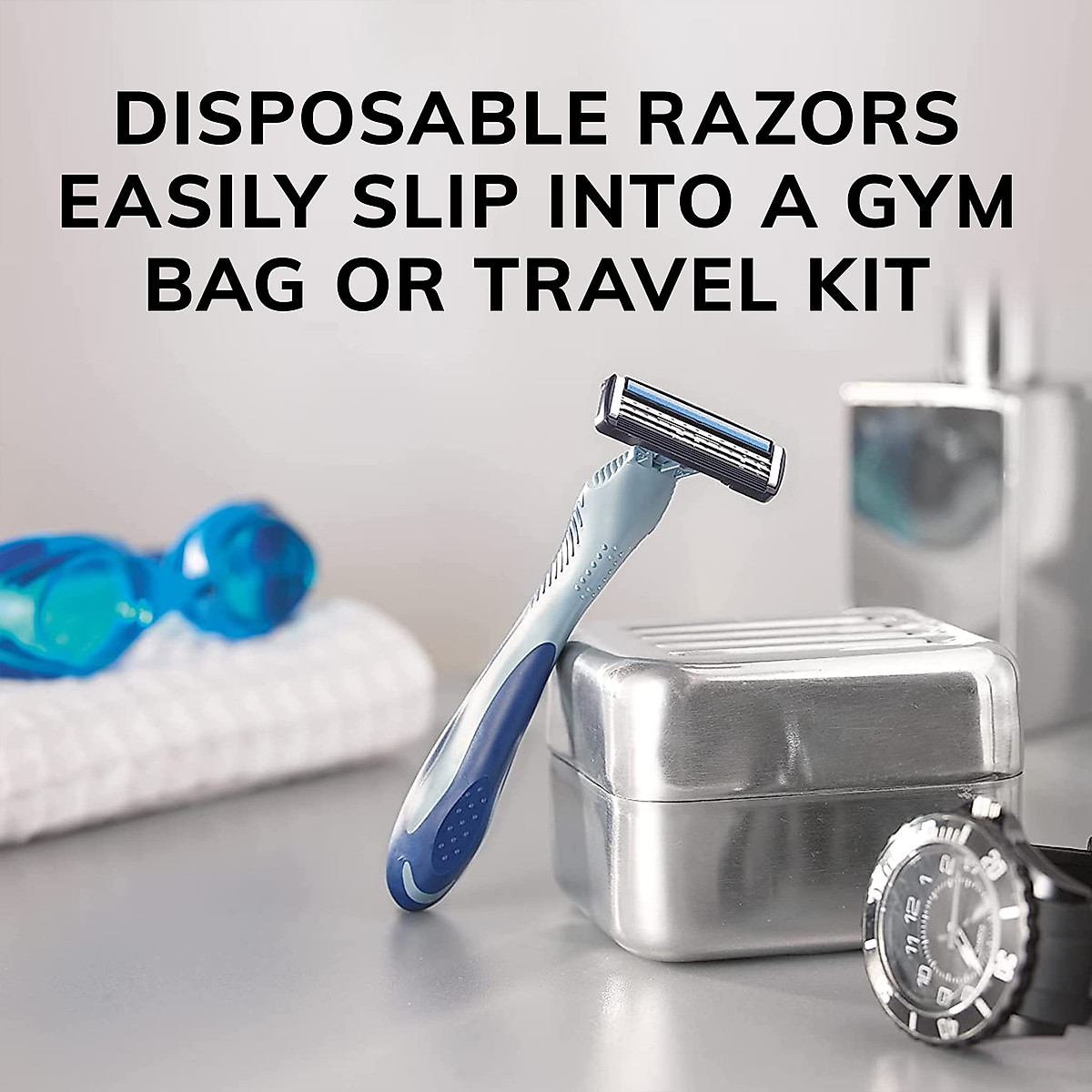 BIC Flex 3 Men’s Disposable Razors With 3 Blades, For a Smooth and Comfortable Shave, 4 Piece Razor Kit for Men