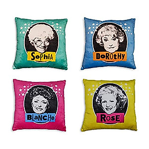 The Golden Girls 14-Inch Character Throw Pillows | Set of 4 | Decorative Square Accent Pillows for Living Room Set, Cushion, Couches And Sofas, Bedroom