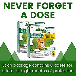 Adventure Plus Flea Prevention for Dogs, Topical Flea Treatment and Control (Pack of 8, Small (3-10 lb))