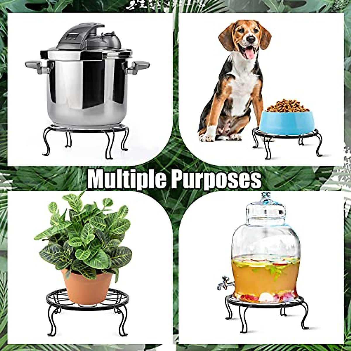 4 Pack Metal Plant Stands Outdoor Indoor, BetyBedy Flower Pot Stand, 9 Inches Corner Plant Stand for Indoor Plants, Plant Shelf Plant Holder for Living Room Balcony Patio Garden (Black)