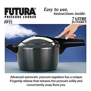 Hawkins Futura Hard Anodized Pressure Cooker, 7 Liter, Black
