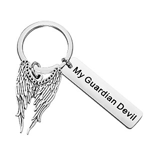 CENWA Lucifer Inspired Jewelry My Guardian Devil Keychain Funny Devil Gift For Fans (Guardian Devil K)