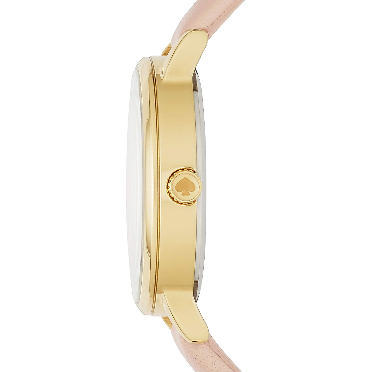 Kate Spade New York Women's Metro Quartz Metal and Leather Three-Hand Watch, Color: Gold, Nude (Model: KSW9039)