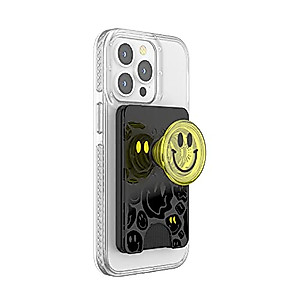 PopSockets: Phone Wallet with Expanding Grip, Phone Card Holder, Wireless Charging Compatible, Wallet for MagSafe - All Smiles
