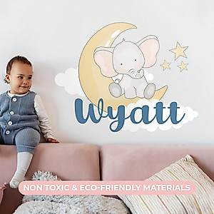 Personalized Name Elephant Family Decals I Baby Girl Nursery Decor I Elephant Decor Baby Shower I Pink Elephant Wall Decor for Girls Room I Baby Room Decor I Multiple Size & Color Options