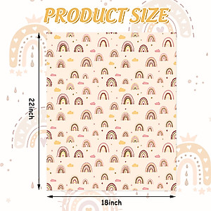 Whaline 5Pcs Boho Rainbow Cotton Fabric Bundles 18 x 22 Inch Rainbow Star Cloud Fat Quarters Boho Theme Quilting Patchwork Squares Sewing Fabrics for DIY Handmade Crafting Home Party Decor