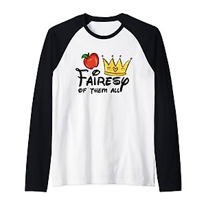Fairesy Of Them All With Crown and Appale Halloween Theme Raglan Baseball Tee