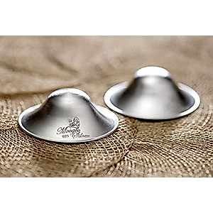 The Original Silver Nursing Cups - Nipple Shields for Nursing Newborn - Newborn Essentials Must Haves - Nipple Covers Breastfeeding - 925 Silver (2 Count (Pack of 1))