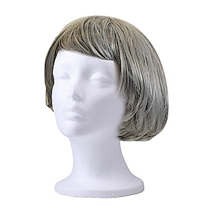 Foraineam 2 Pack Foam Wig Head, Female Mannequin Head Wig Display Stand Holder, Cosmetics Model Head White Foam Heads Glasses Mask Hat Hairpieces Stand