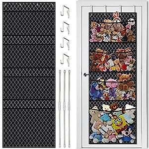 MZYOUHUO Over Door Storage Stuffed Animals Door Hanging Storage Organiser, Easy Installation with Breathable Hanging Storage Pockets for Bedroom Bathroom Nursery Kid Room