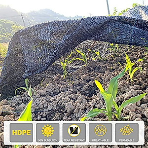 BELLEBILL 50% Shade Cloth, 6.5x10FT Black Sun Shade Cover for Plants, Garden, Greenhouse, Patio, Chicken Coop