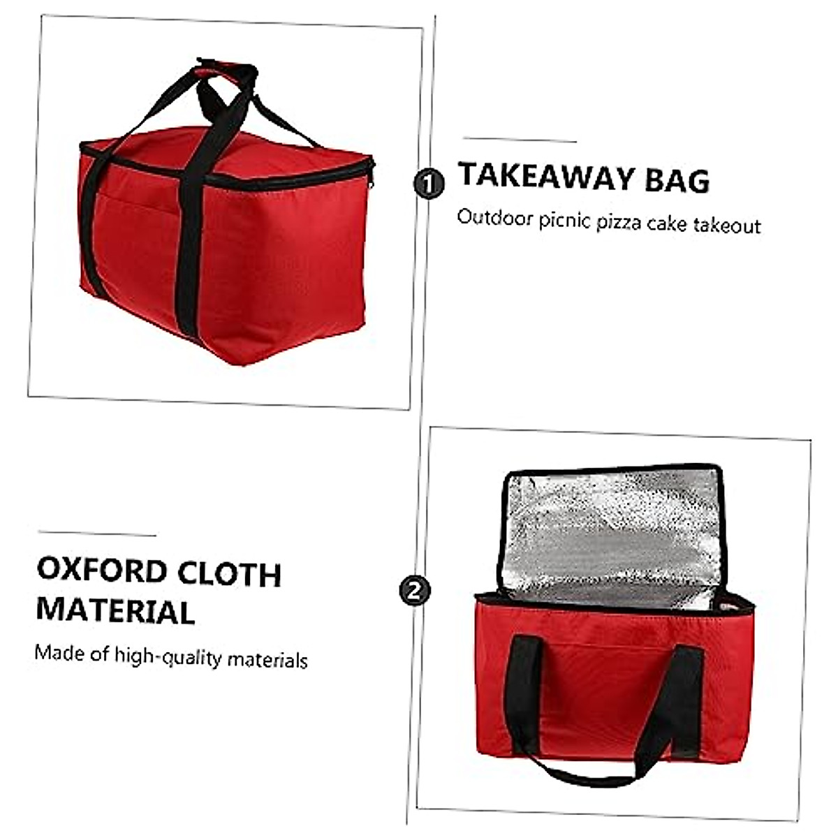 ULTECHNOVO Pizza Cake Insulation Portable Heating Lunch Box Car Heater Travel Ice Pack Insulated Food Delivery Bag Thermal Food Picnic Food Backpack Compact Picnic Cooler Bag Cake Packing Bag