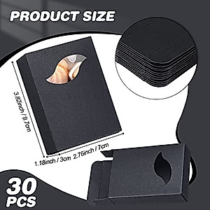 30 Pcs Soap Packaging Box Kraft Soap Box with Window Soap Boxes for Homemade Soap Leaf Window Box for Soap Homemade Soap Making Supplies Packaging for Party Favor Treats 3.82 x 2.76 x 1.18 Inch (Black)