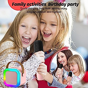 OUTUVAS Kids Karaoke Microphone Machine Toy, 4-12 Years Old Girls Christmas Birthday Gift for Girls, Karaoke Toys Gifts for Girls Ages 4, 5, 6, 7, 8, 9, 10, 12 +Year Old Birthday Party. (Pink)