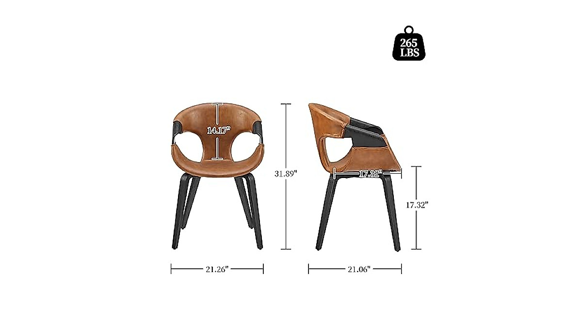 Art Leon Mid Century Dining Chairs - Stylish Comfort Set of 2