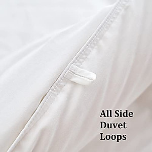 California Bedding All Season Cotton Down Alternative Comforter | Eastern King 116x108 Inch | 1-Pieces Duvet Insert Box Stitched with 8 Corner Tabs Microfiber Fill Fluffy Bed Comforter, White Solid