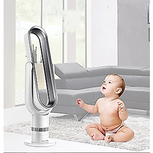 Evaporative Coolers,bladeless Fan Air Cooler,air Conditioner Fan Cooler Negative Ions Safety Tower Fan,mute Fan-silver 16inch